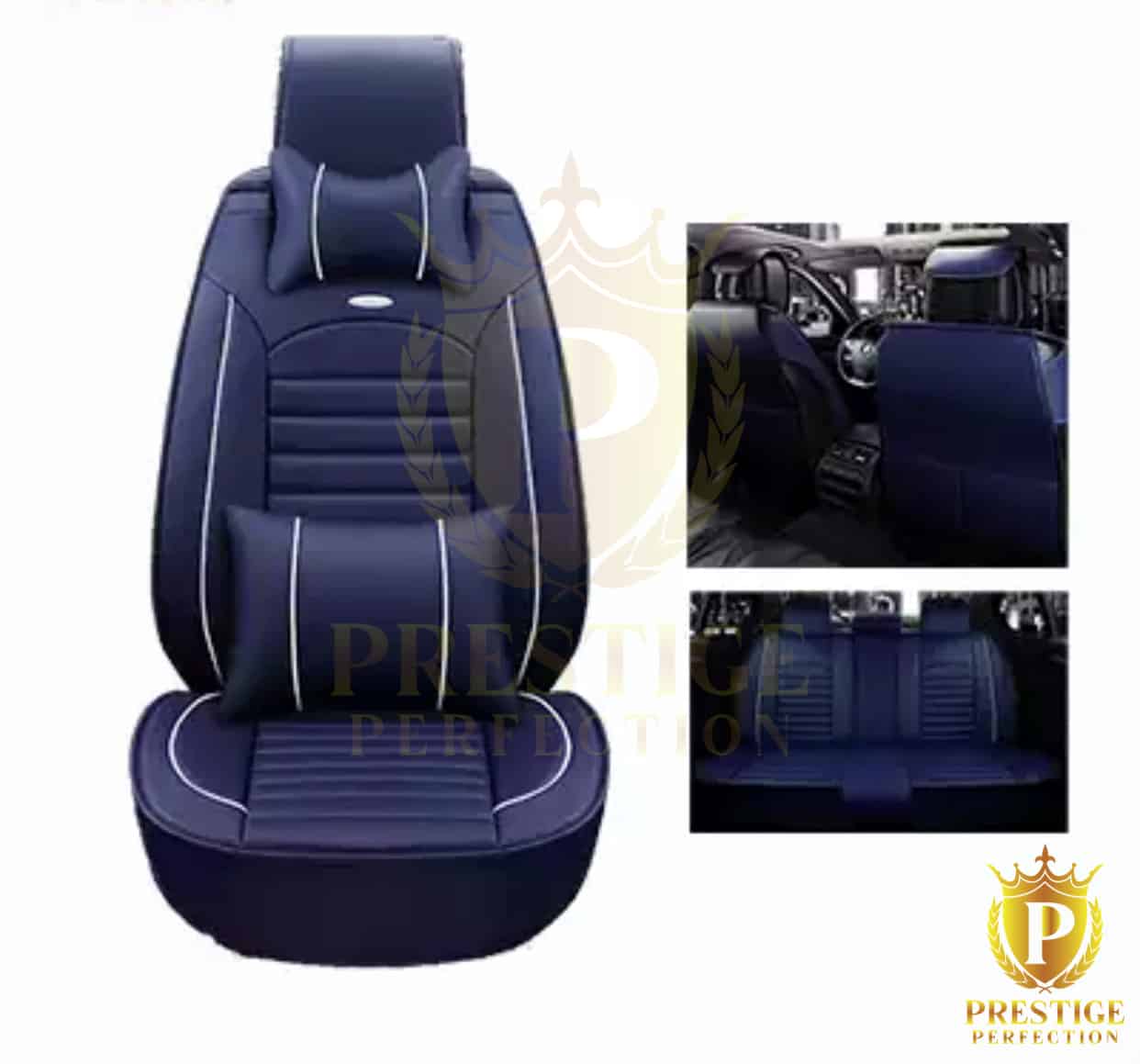 Premium Leather Car Seat Covers Blue | Prestige Perfection
